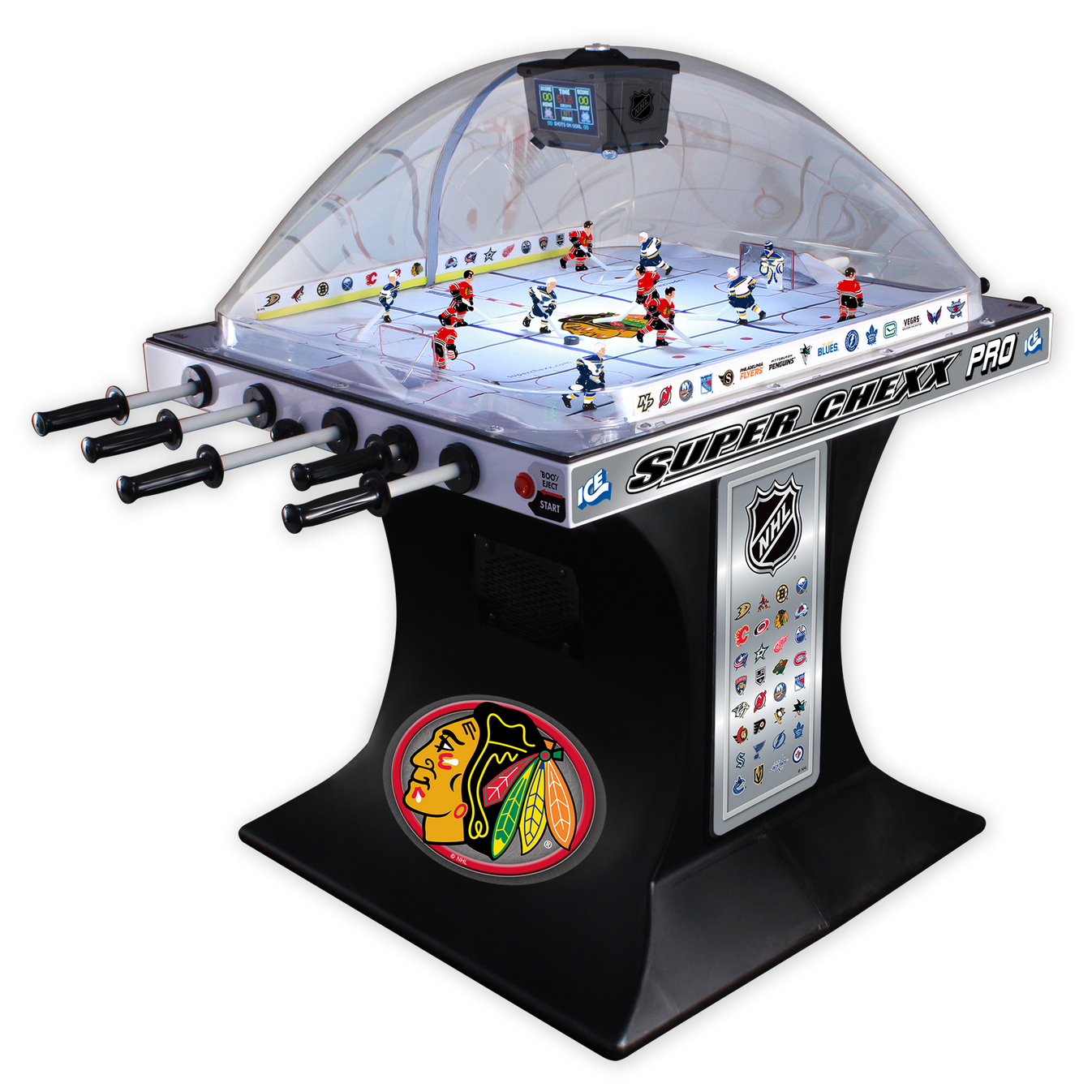 Chicago Blackhawks NHL Super Chexx Pro Bubble Hockey – Super Chexx Store